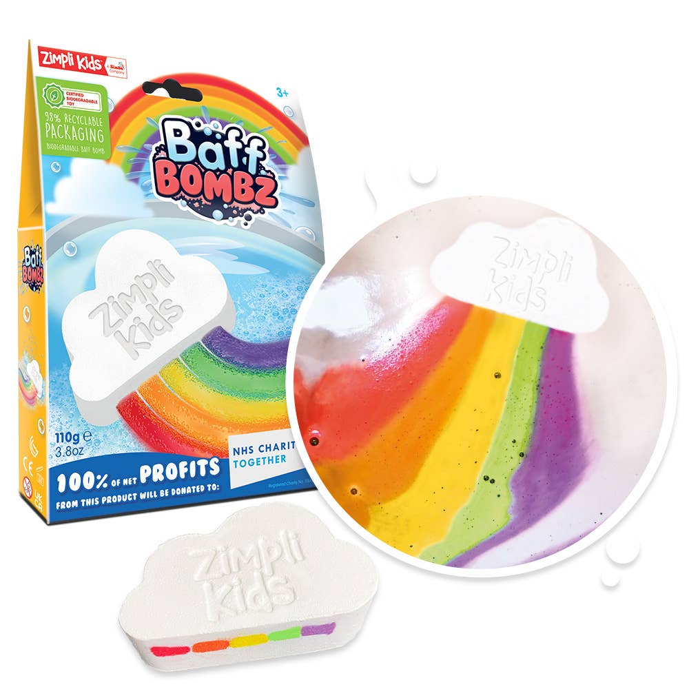 Zimpli Kids Rainbow Colour Special Effect Baff Bombz -Kids Bath Bomb T ...